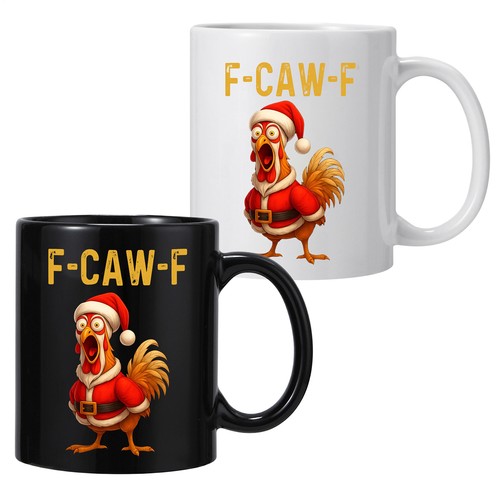 F-Caw-F Coffee Mug Funny Chicken Mug,Novelty Ceramic F-Caw-F Rooster ...