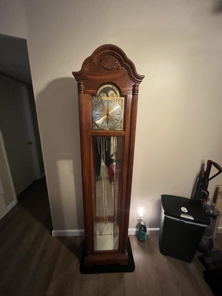 Vintage Harold Miller Grandfather Clock – Elegant Cherry Finish floor ...