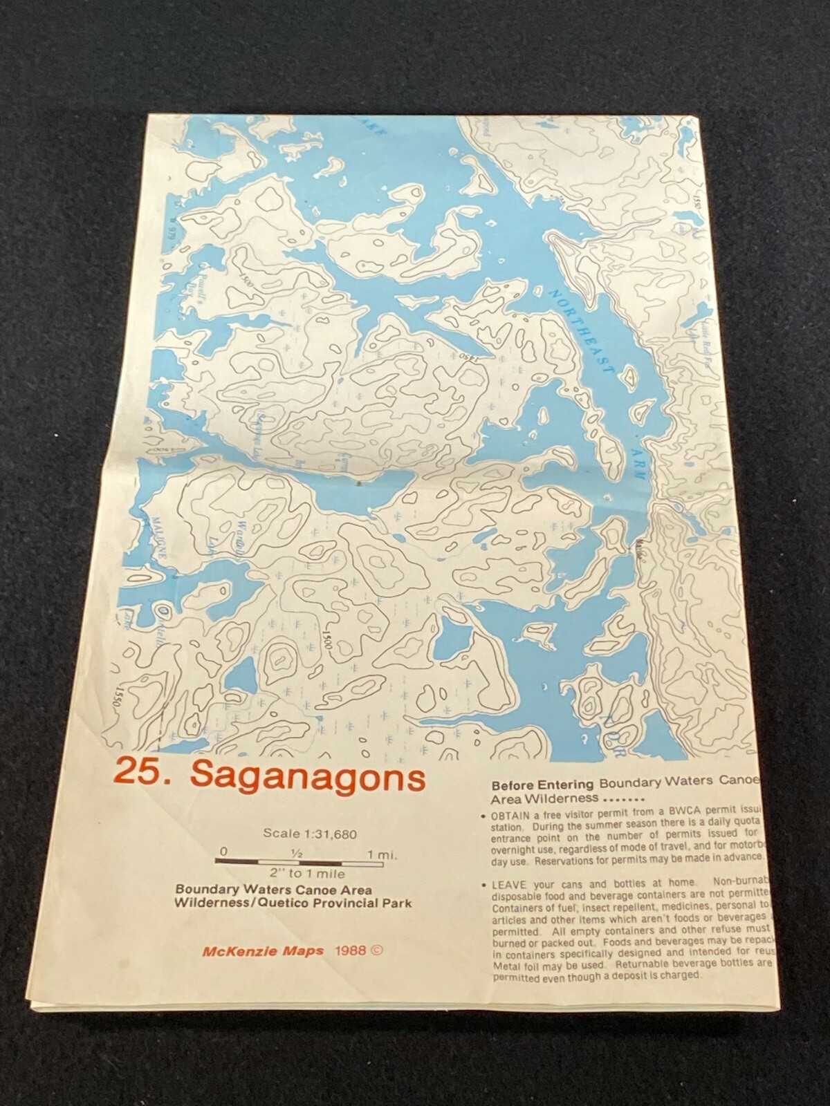 Lake Map - Saganagons Lake, Ontario (Free Shipping) | eBay