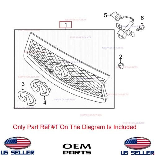 Genuine OEM Front Grille Assembly Infiniti Q50 2021-2024 62310-6HN1C | eBay