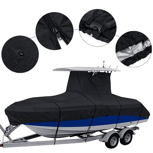 17-19FT Black Heavy Duty Center Console T-Top Roof Boat Cover ...