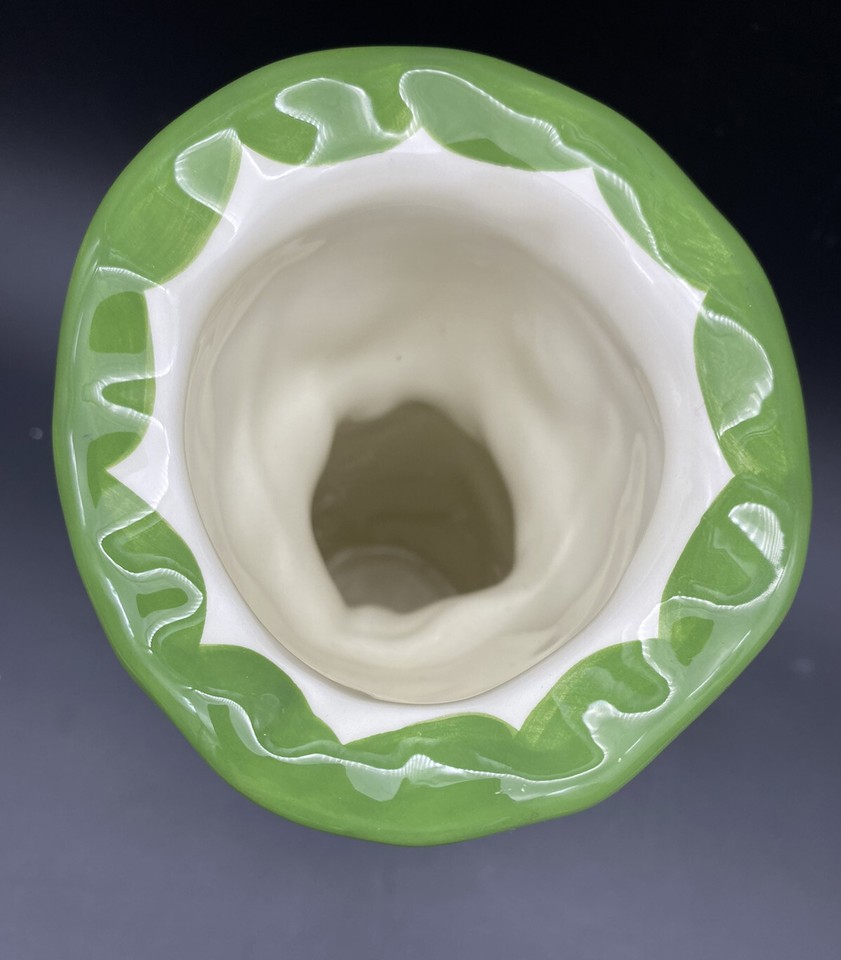 Bella Casa Vase Daisy Susan Paley by Ganz Ceramic 10 3/4" Green Hat ...