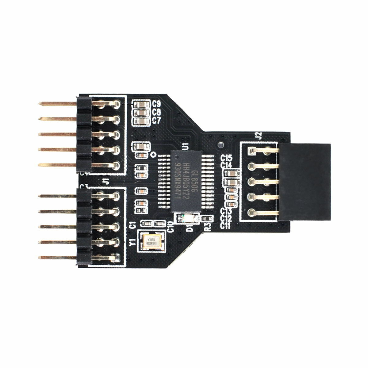 9 Pin USB Header Male 1 to 2 Female Extender Cable 9P USB 2.0 Port HUB ...