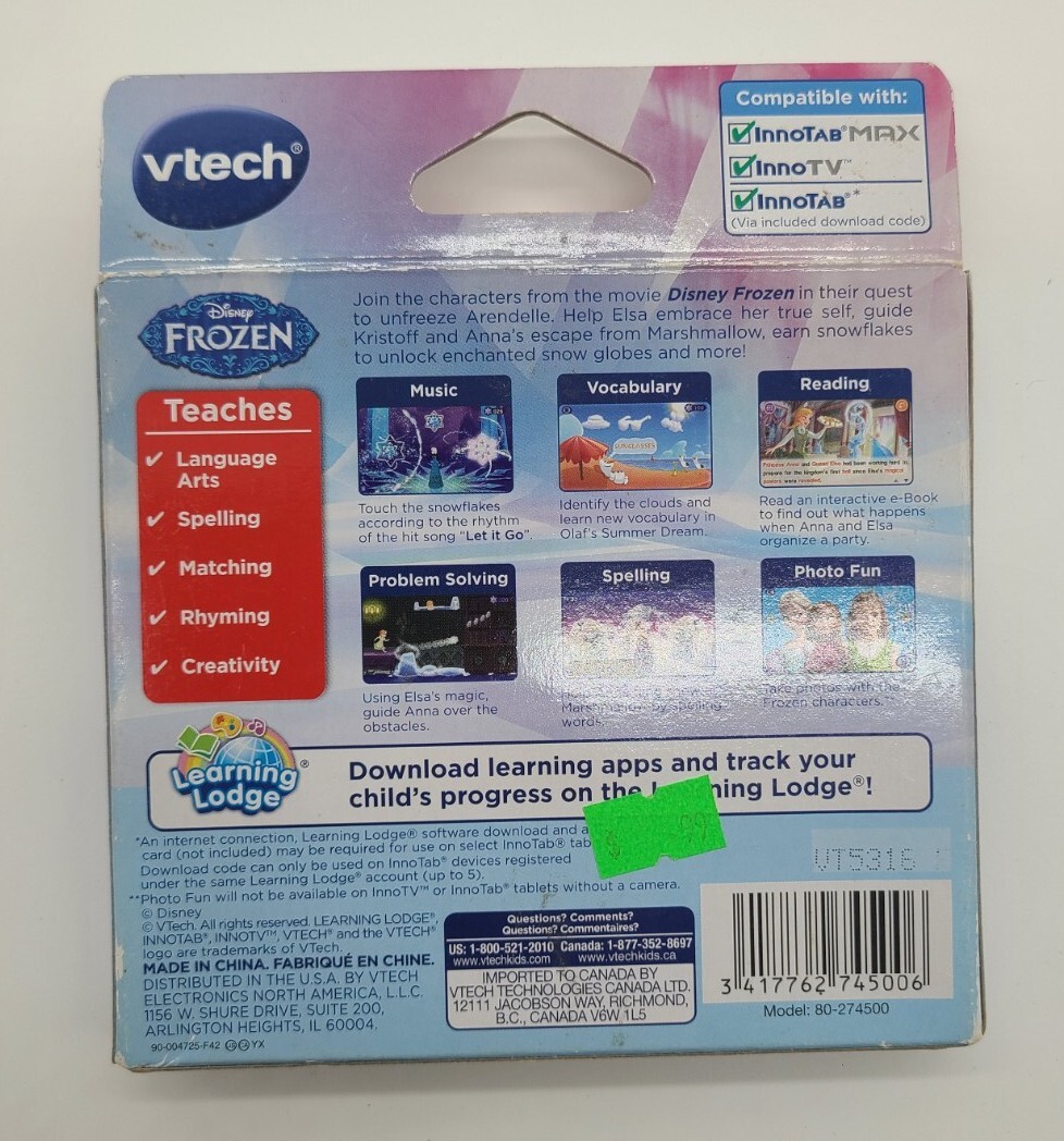 VTech InnoTab Software Frozen Standard 2day Ship for sale online | eBay