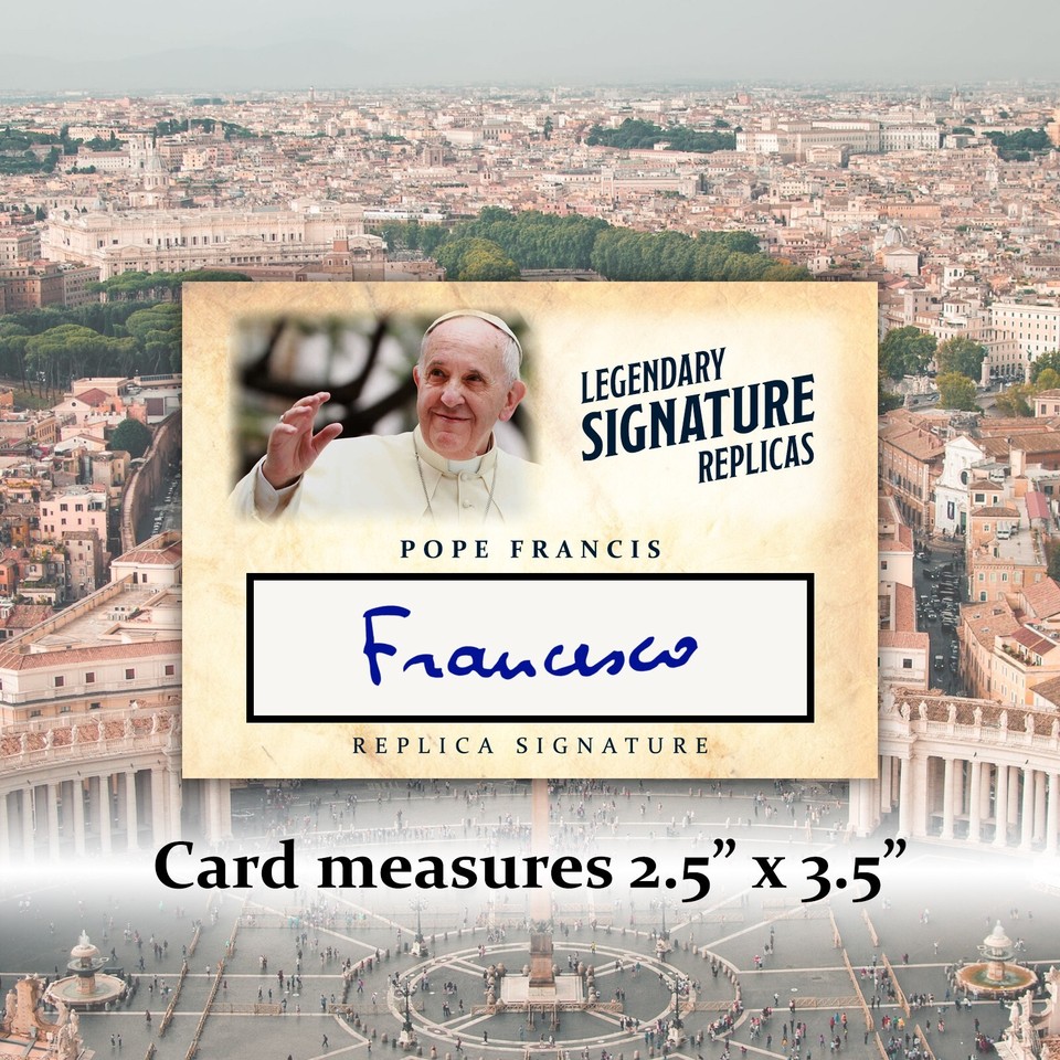 Pope Francis ACEO Replica Autograph Catholic Christian Bible Signature ...