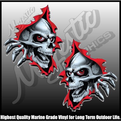 SKULL RIP - 185mm x 155mm X 2 - PAIR - DECALS / STICKERS | eBay