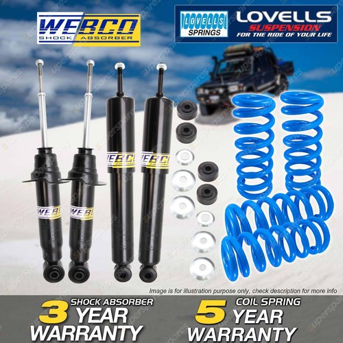 Front Rear Webco Shocks Lovells Raised Springs for Mitsubishi Pajero NP ...