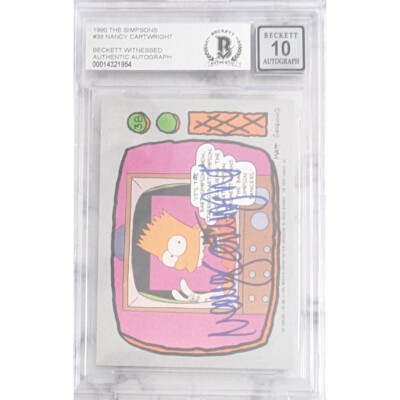 Nancy Cartwright Autographed Topps 1990 Simpsons Card #38 BAS Witnessed ...