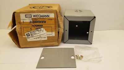 HUBBELL WIEGMANN SC040404WW SCREW COVER PULL BOX, 4x4x4, CARBON STEEL ...