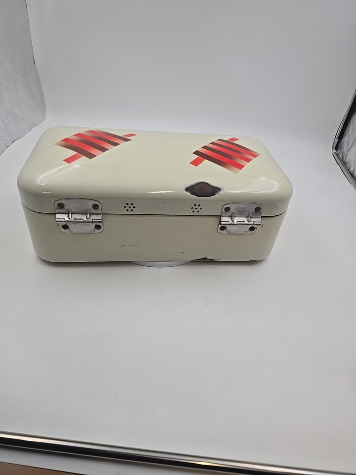 Vintage Antique Bread Box Baking Bin Enamel Enamelware German Large ...