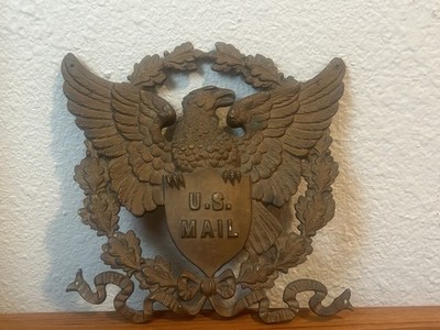 Antique US Mail / Postal Service Post Office US Military Brass Plaque ...
