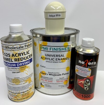 Antique White Gallon Kit Single Stage ACRYLIC ENAMEL Car Auto Paint Kit ...