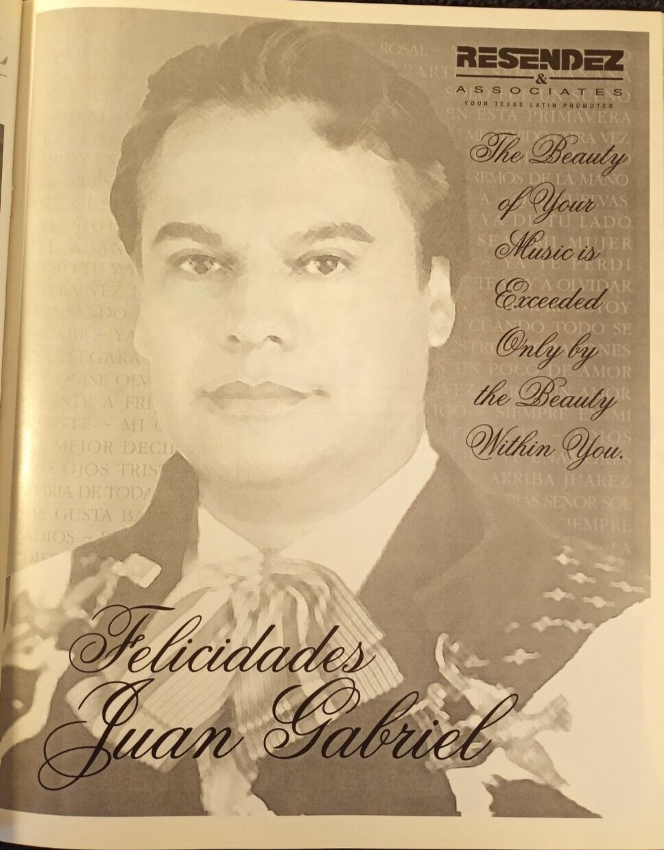 JUAN GABRIEL LATIN LEGEND ORIGINAL (UNFRAMED) 1999 magazine PROMO AD | eBay