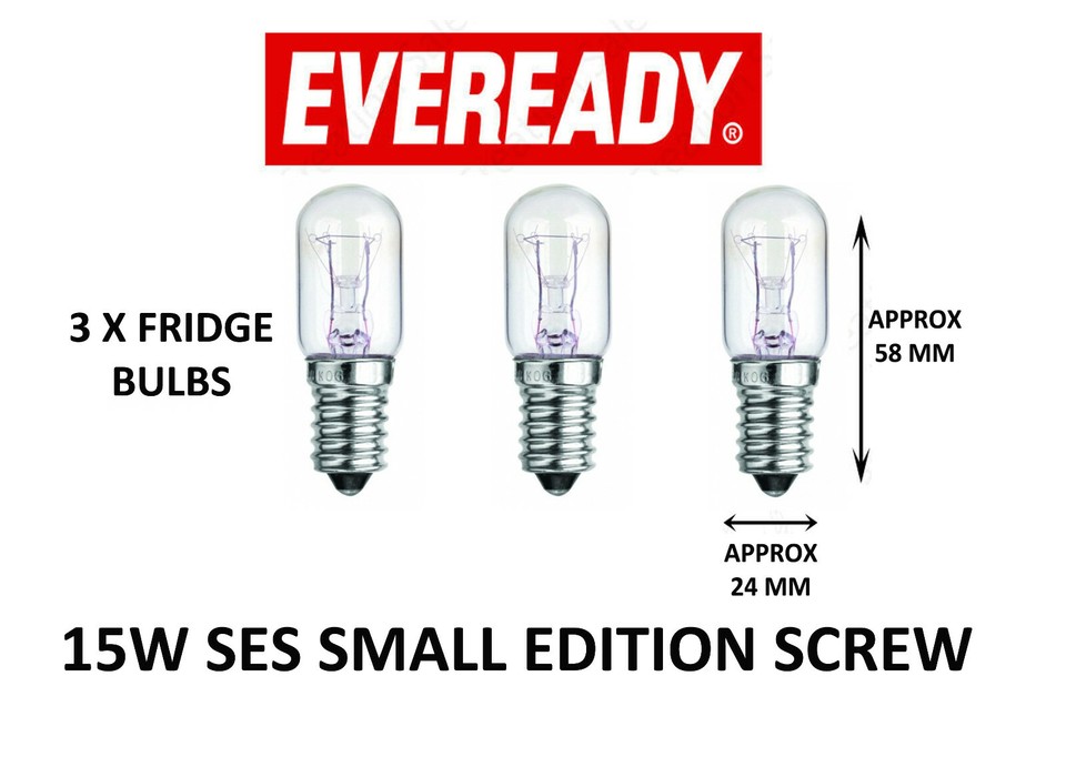 3 X Fridge Lamp Bulbs E14 Screw 15W Appliance Light SES 15W Himalayan ...