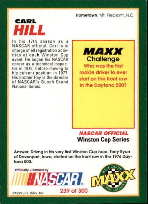1993 Maxx #239 Carl Hill | eBay