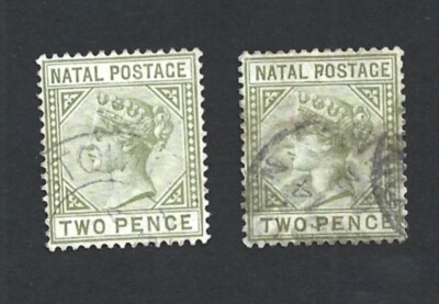 (BL) Natal Province Queen Victoria 1887-89 SG 106 2p used Stamp x2 | eBay