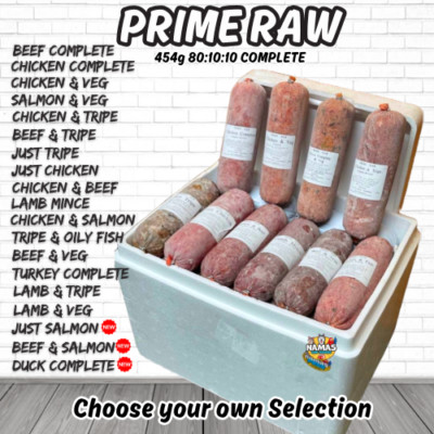 PRIME RAW DOG FOOD FROZEN 454g ROLLS 80:10:10 BULKBUY VALUE PREMIUM ...