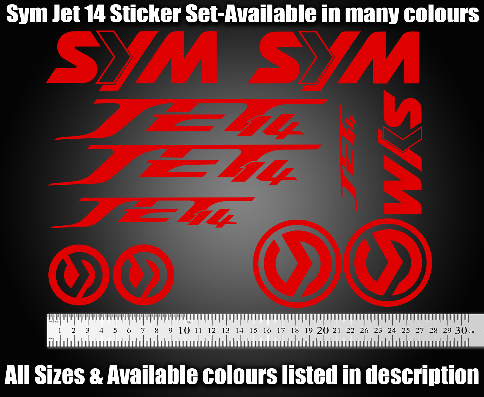 Sym Jet 14 Decals/Stickers Decals/Stickers, Available in all Colours ...
