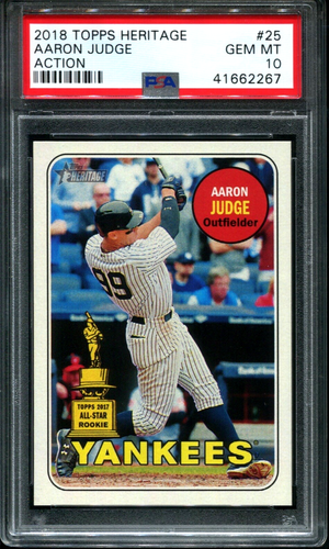 2018 Topps Heritage #25 AARON JUDGE All-Star Rookie Action PSA 10 GEM ...
