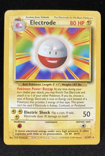 Electrode - Base Set - 21/102 - Rare - Pokemon Card - EXC / NM ...