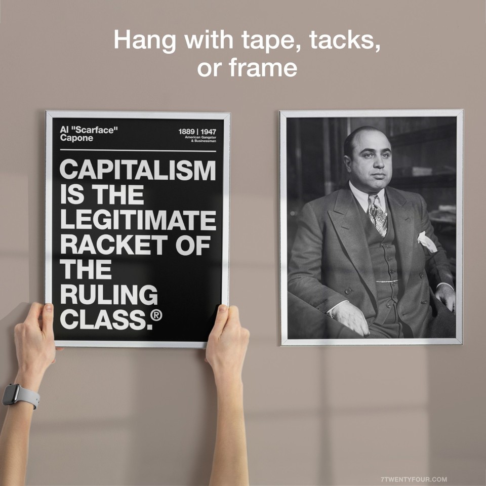 Al Capone Poster Set, Digitally Enhanced Portrait Quote Print, Gangster ...