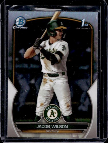 2023 Bowman Draft Jacob Wilson Chrome Refractor 1st #BDC-121 Athletics ...
