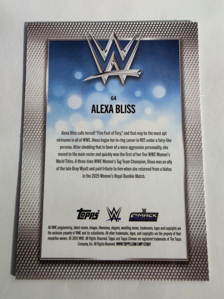 2026 Topps Chrome WWE Alexa Bliss Diamond Plate Refractor SP SmackDown ...