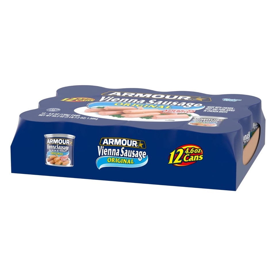 Armour Original Vienna Sausage, Original, 12g Protein Per Serving, 4.6 ...