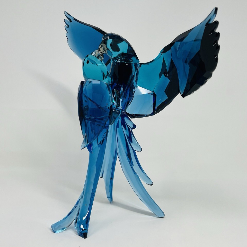 SWAROVSKI Blue Parrots Crystal Paradise Birds Figurine Rare 5136775 MIB ...