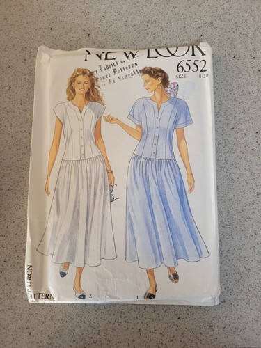 Women's New Look Sewing Pattern 6552 Vintage 1980's Pleated Dress ...