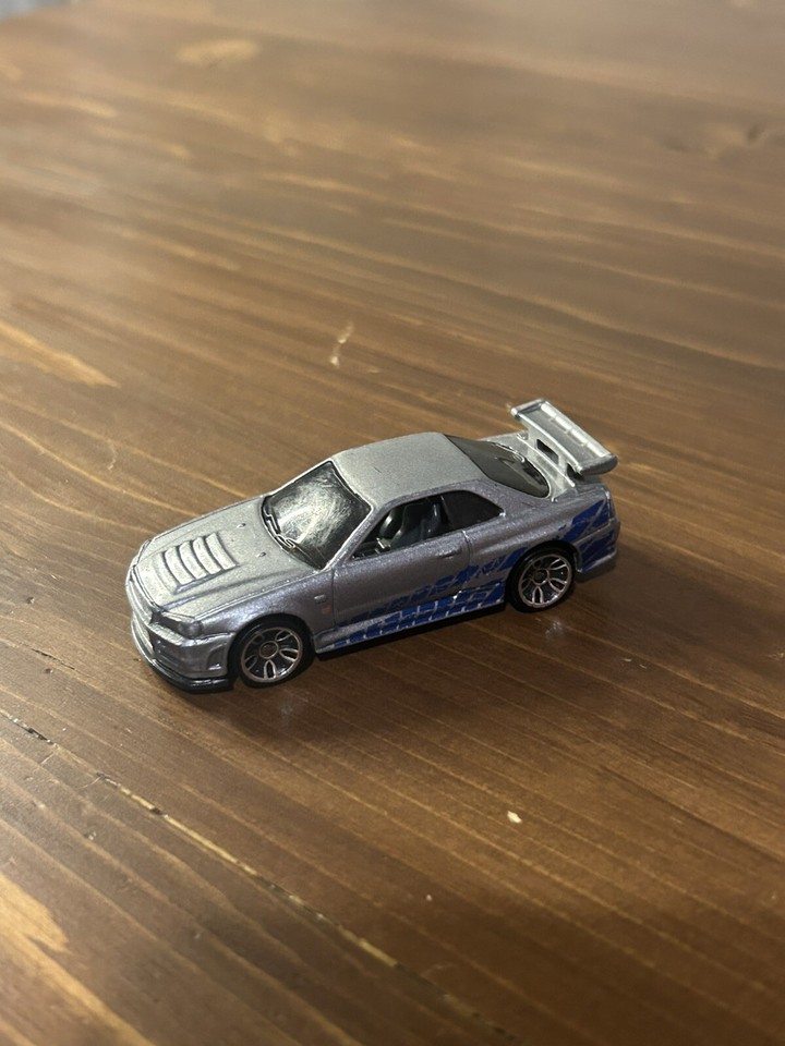 Hot Wheels Fast And Furious Nissan Skyline GT-R R34 Silver Loose Great ...