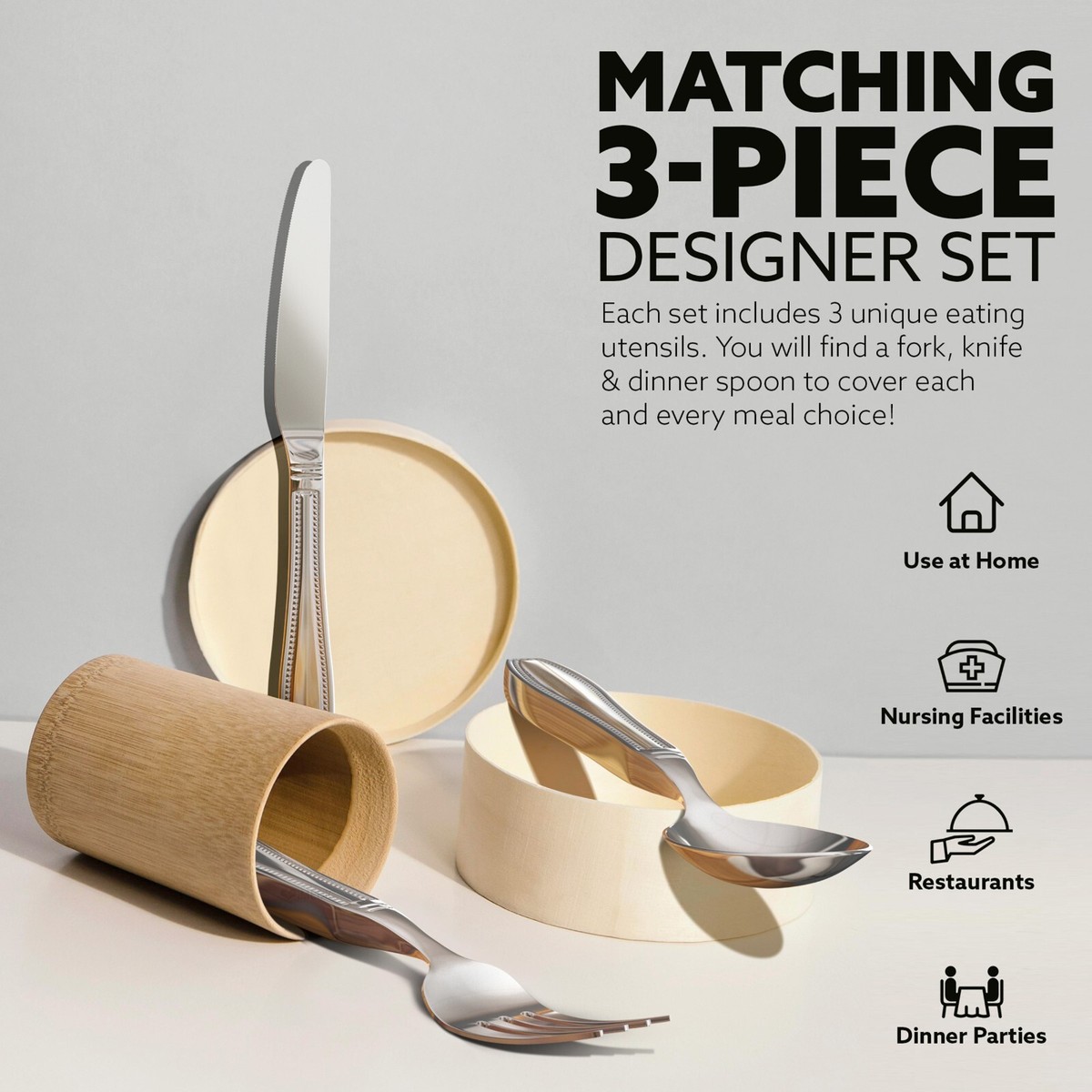 Eating Utensils For Parkinsons BodyHealt 4 Piece Adaptive Utensil Set