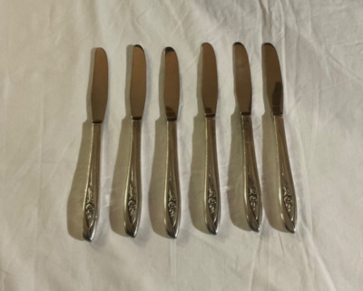 6 International Silver Plate Silver Tulip Dinner Knife Set 9” | eBay
