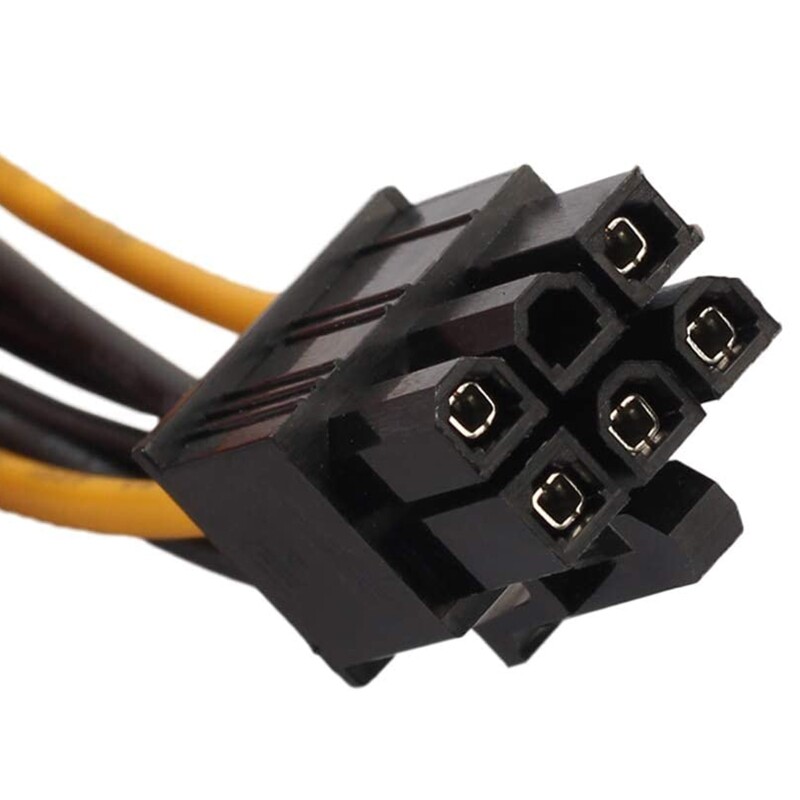 2PCS PCI-E 6-pin to Dual 4pin Power Splitter Cable Graphic Card (6-pin ...