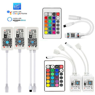 RGB RGBW WiFi BT App Smart LED Controller ,IR RF 24Key Remote For LED ...