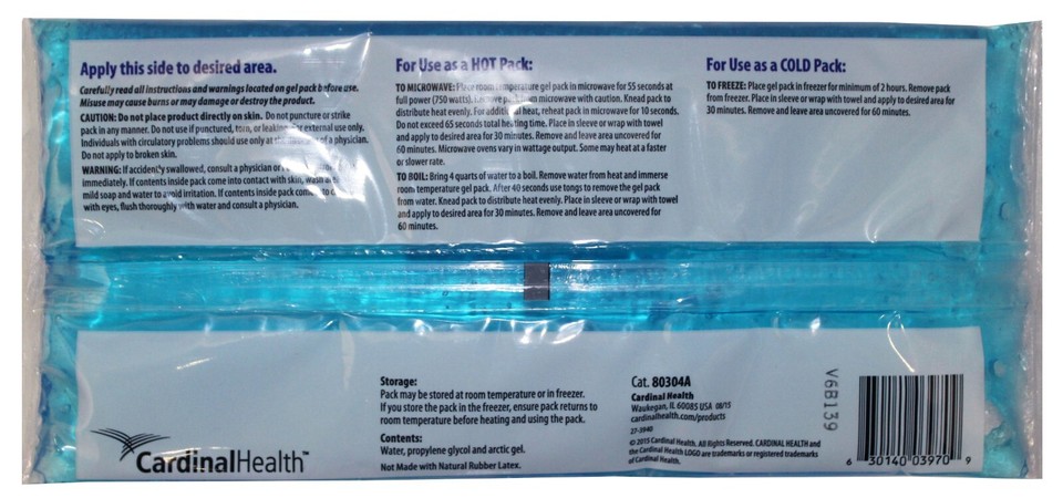 Cardinal Health Reusable Insulated Hot/Cold Gel Pack - 10.5" x 4.5 ...