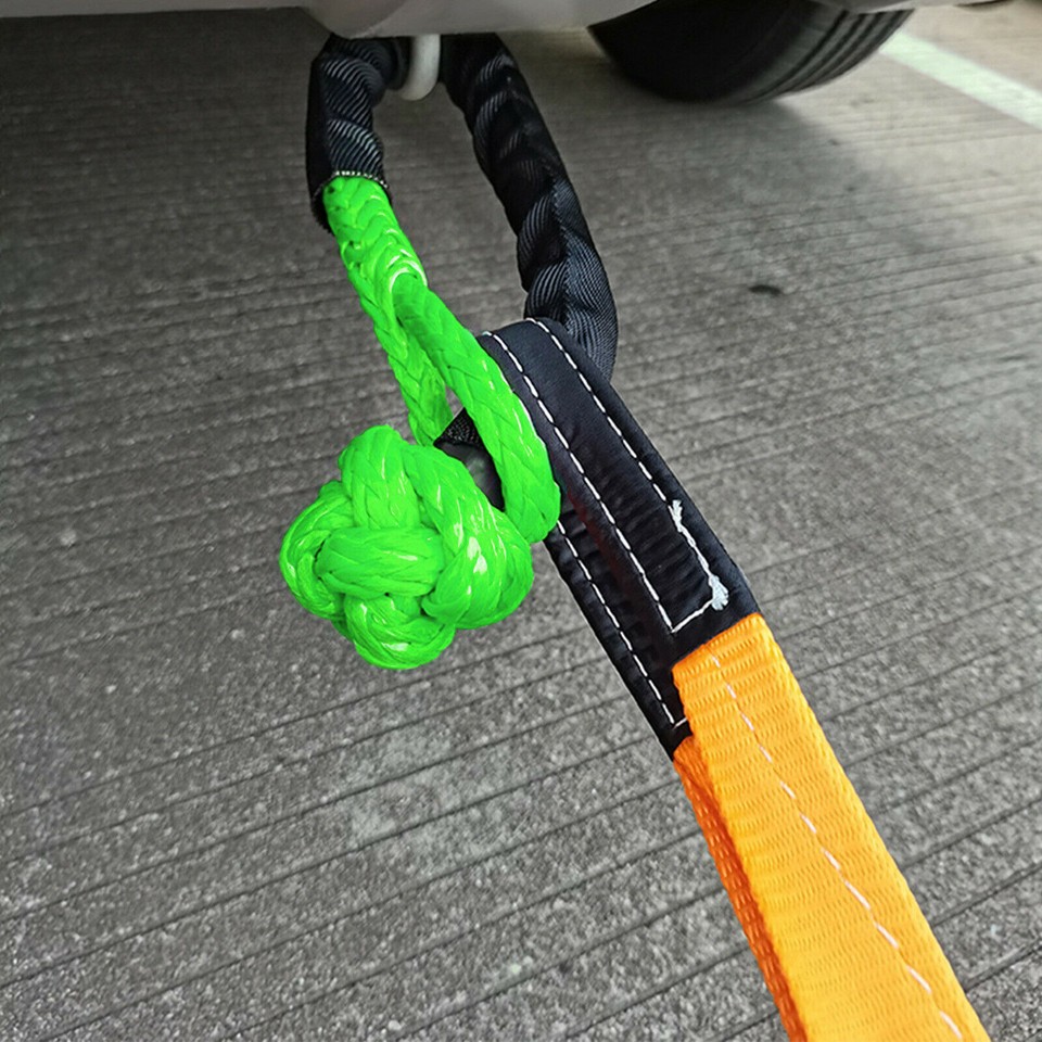 2pcs Soft Shackle Rope Off Road Trailer Rope 55000lbs Breaking Strength ...