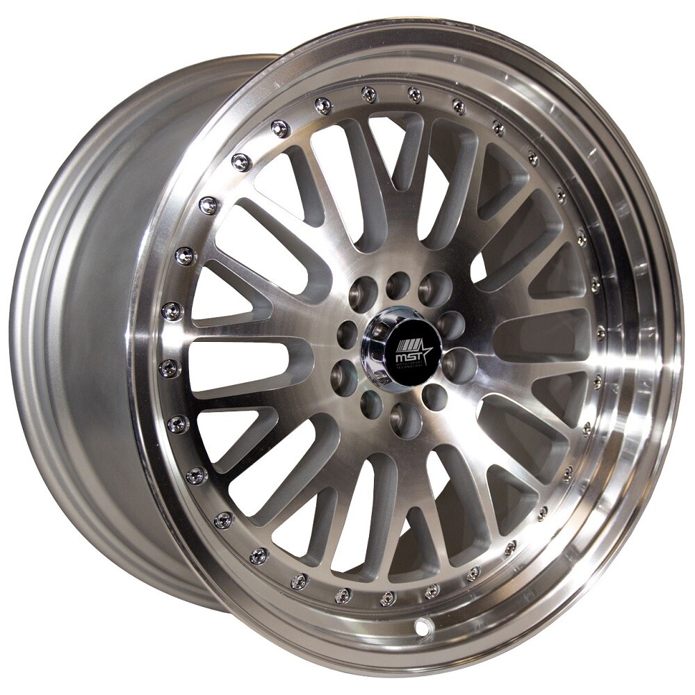 MST MT10 Rim 16X8 5x100/5X114.3 Offset 20 Silver w/Machined Face ...