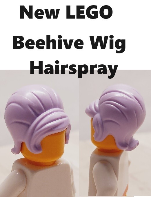 New LEGO wig BEEHIVE Bouffant 50's Tall Fluffy Light Purple Hair ...