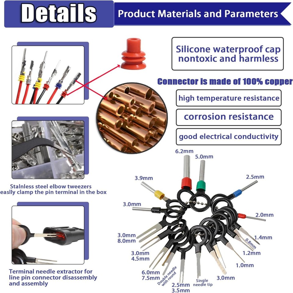 Connector Pins Kit Crimped Terminal Pin Automotive Car Electrical | eBay