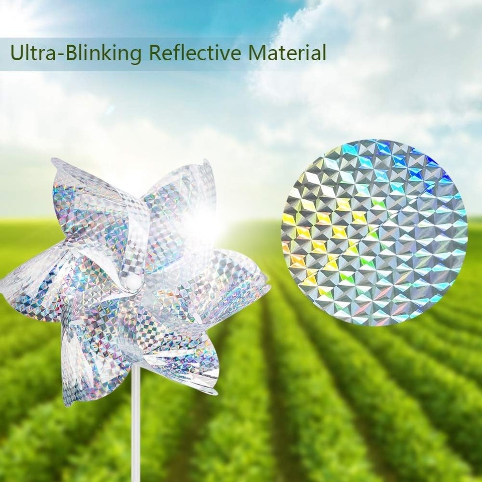 SUNPRO Reflective Pinwheels,10-Pack Extra Sparkly Pinwheels for Garden ...