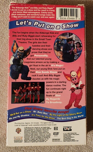 Kidsongs Biggles LET'S PUT ON A SHOW VHS Video Tape 1995 TAP KidVision ...