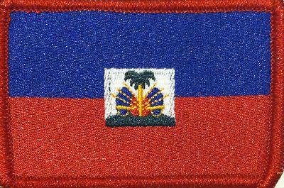 HAITI Flag Patch W/ VELCRO® Brand Fastener Morale Tactical Red Border #2 | eBay