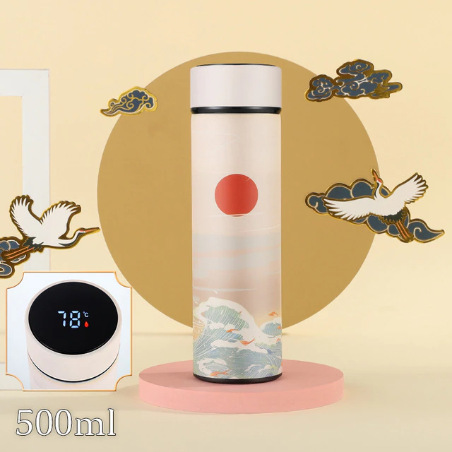 Chinese style Vacuum insulated smart thermos flask stainless steel ...