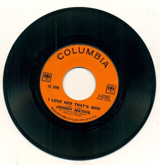 VINTAGE RECORD-45 rpm-JOHNNY MATHIS-GINA-I LOVE HER THAT'S WHY | eBay