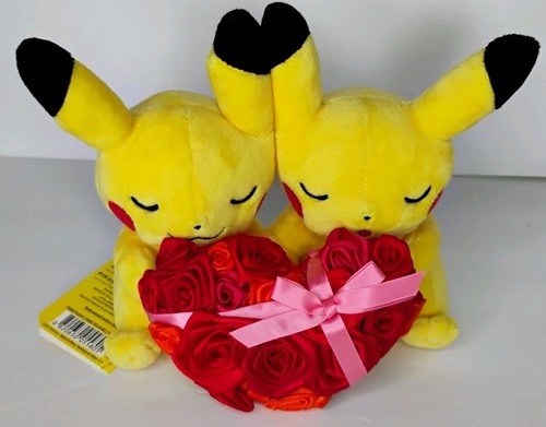Sweetheart Pikachu Plush 2017 Pokemon Center Exclusive Pair With Heart ...