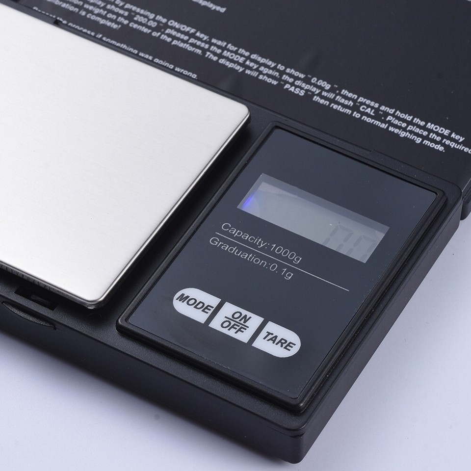 Digital Scale 1000g x 0.1g Jewelry Gram Silver Gold Pocket Size Herb ...