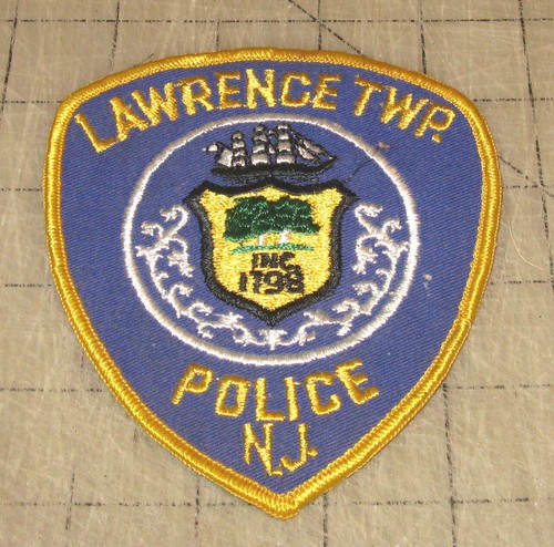 Vintage LAWRENCE TWP New Jersey 5" POLICE Blue/Yellow Shoulder Patch ...