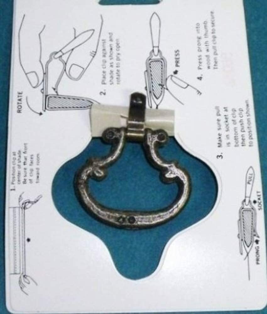 Roller Window Shade SNAP-ON Large Bronze METAL RING PULL Clip on NO ...