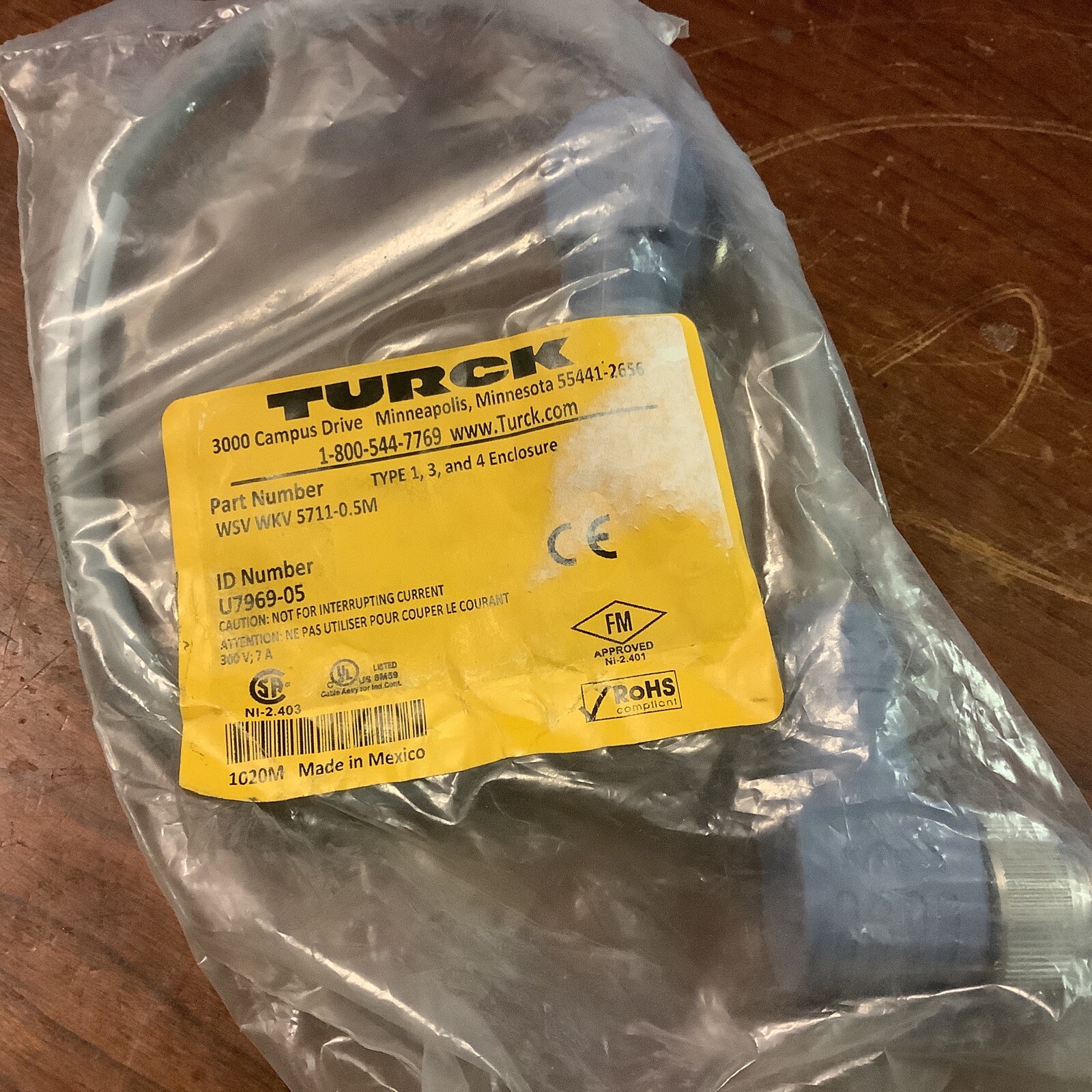 Turck WSV WKV 5711-0.5M PLC Cable Type 1,3, And 4 Enclosure | eBay